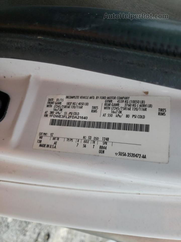 Price & History 2015 Ford Econoline E350 Super Duty Cutaway Van 5.4l 8 ...