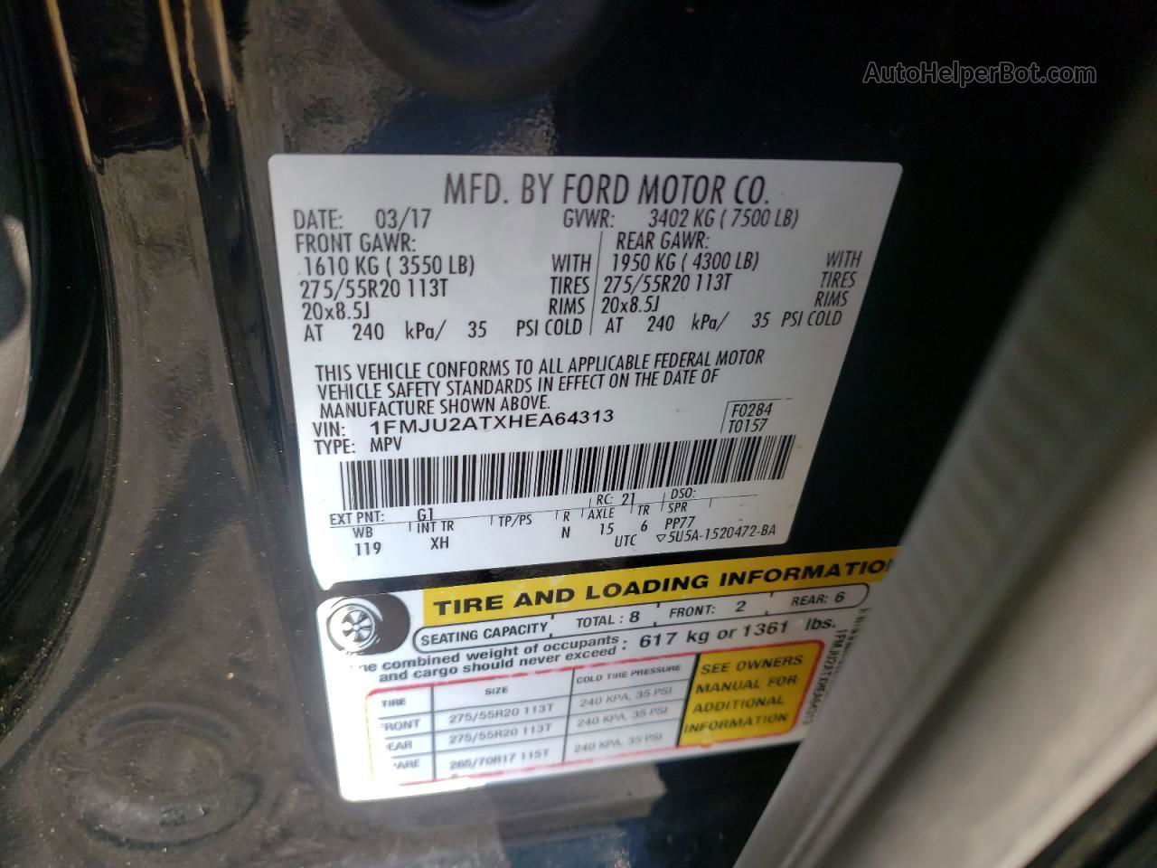 Price & History 2017 Ford Expedition Limited 3.5l 6 vin ...