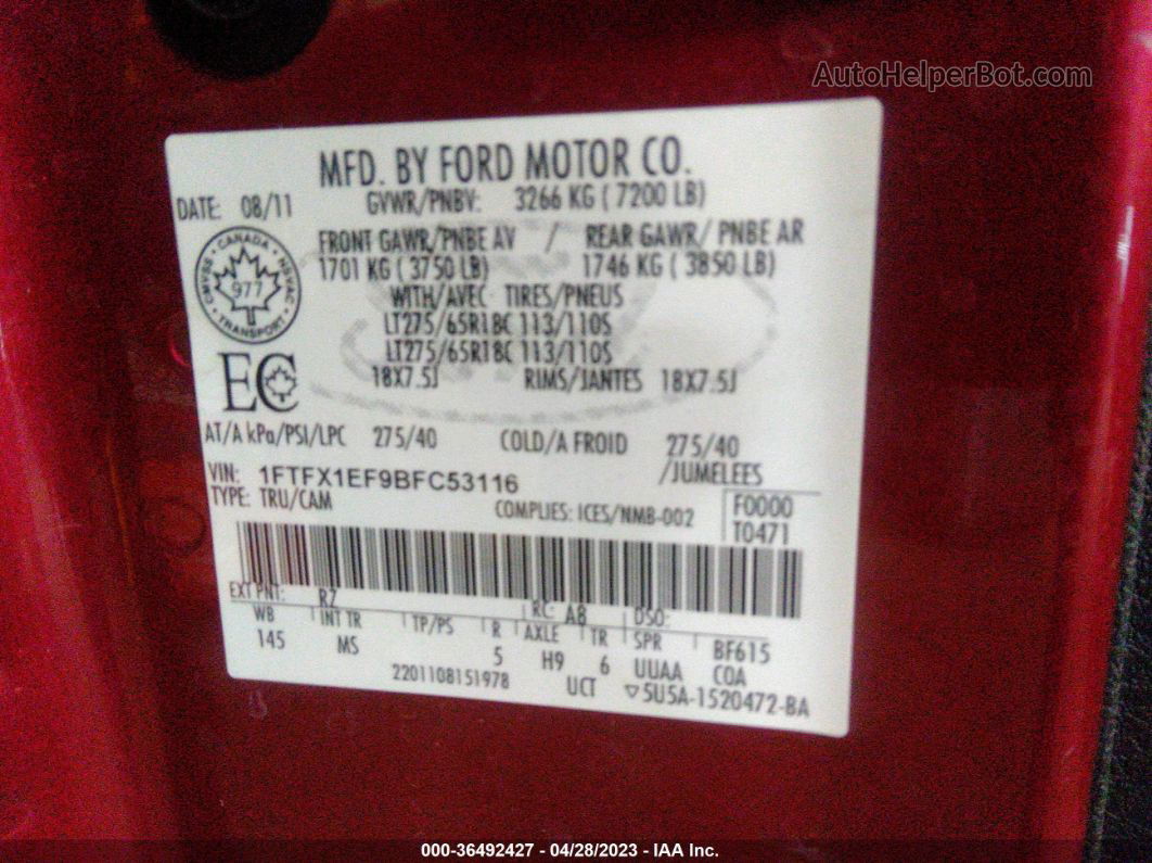 Price & History 2011 Ford F-150 Xl/stx/xlt/fx4/lariat 5.0l V8 Fi Dohc ...