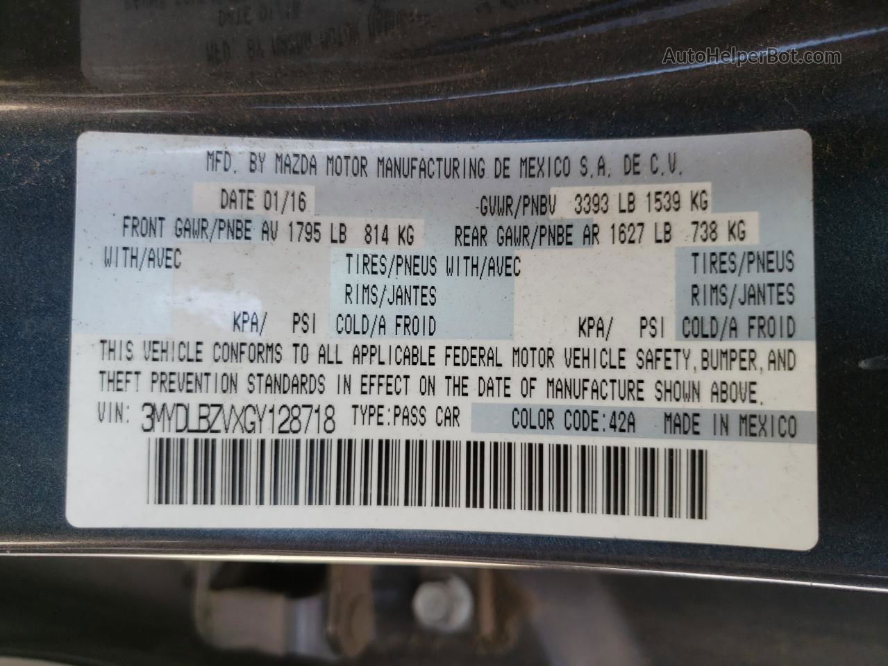 Price & History 2016 Toyota Scion Ia 1.5l 4 vin: 3MYDLBZVXGY128718 ...