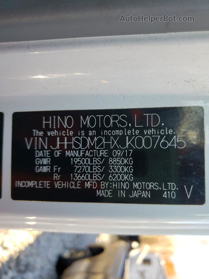 Price & History 2018 Hino 195 5.1l 4 vin: JHHSDM2HXJK007645 | AutoHelperBot
