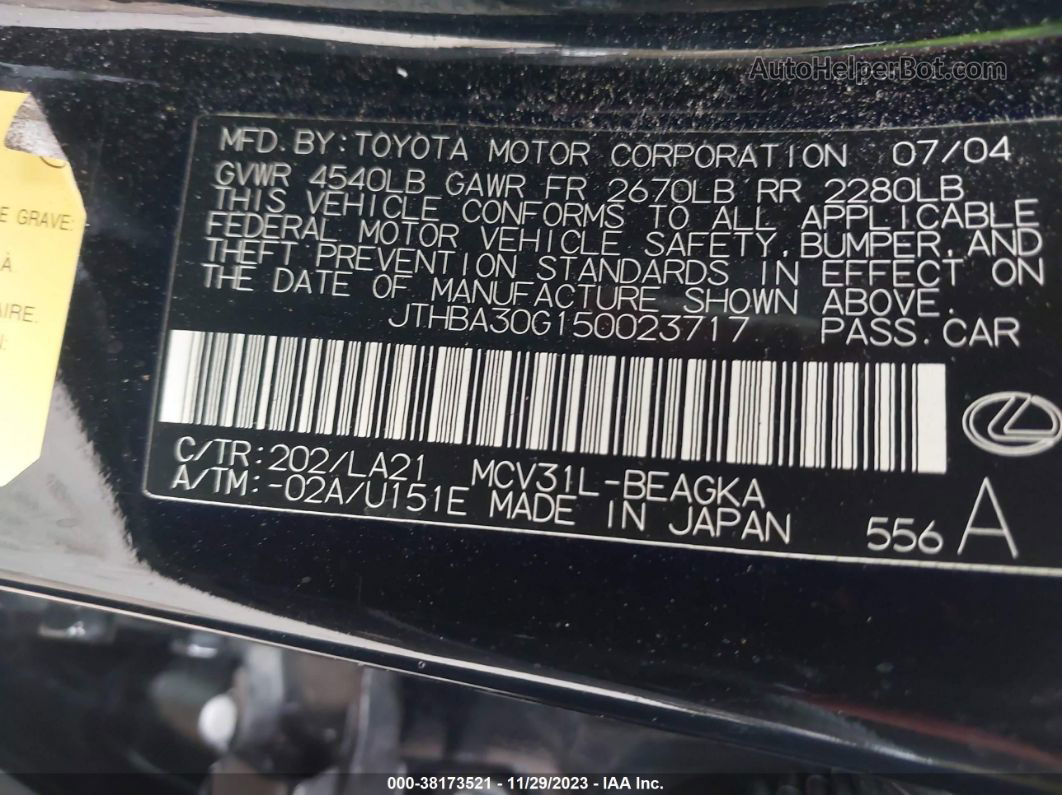 Price & History 2005 Lexus Es 330 3.3l V-6 Dohc, Vvt, 225hp vin ...