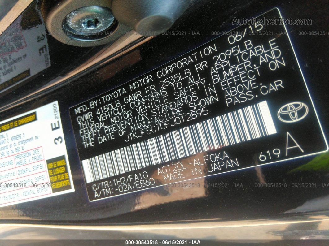 Price & History 2015 Scion Tc 2.5l I-4 W/dual Vvt-i vin: JTKJF5C70FJ012895 | AutoHelperBot