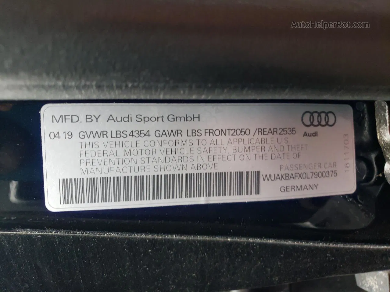 Price & History 2020 Audi R8 5.2l 10 vin: WUAKBAFX0L7900375 | AutoHelperBot