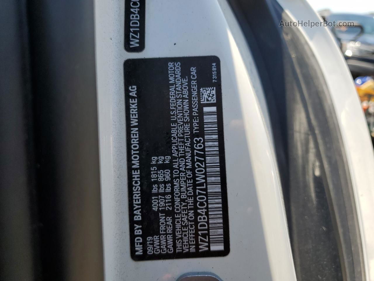 Price & History 2020 Toyota Supra Base 3.0l 6 vin: WZ1DB4C07LW027763 ...